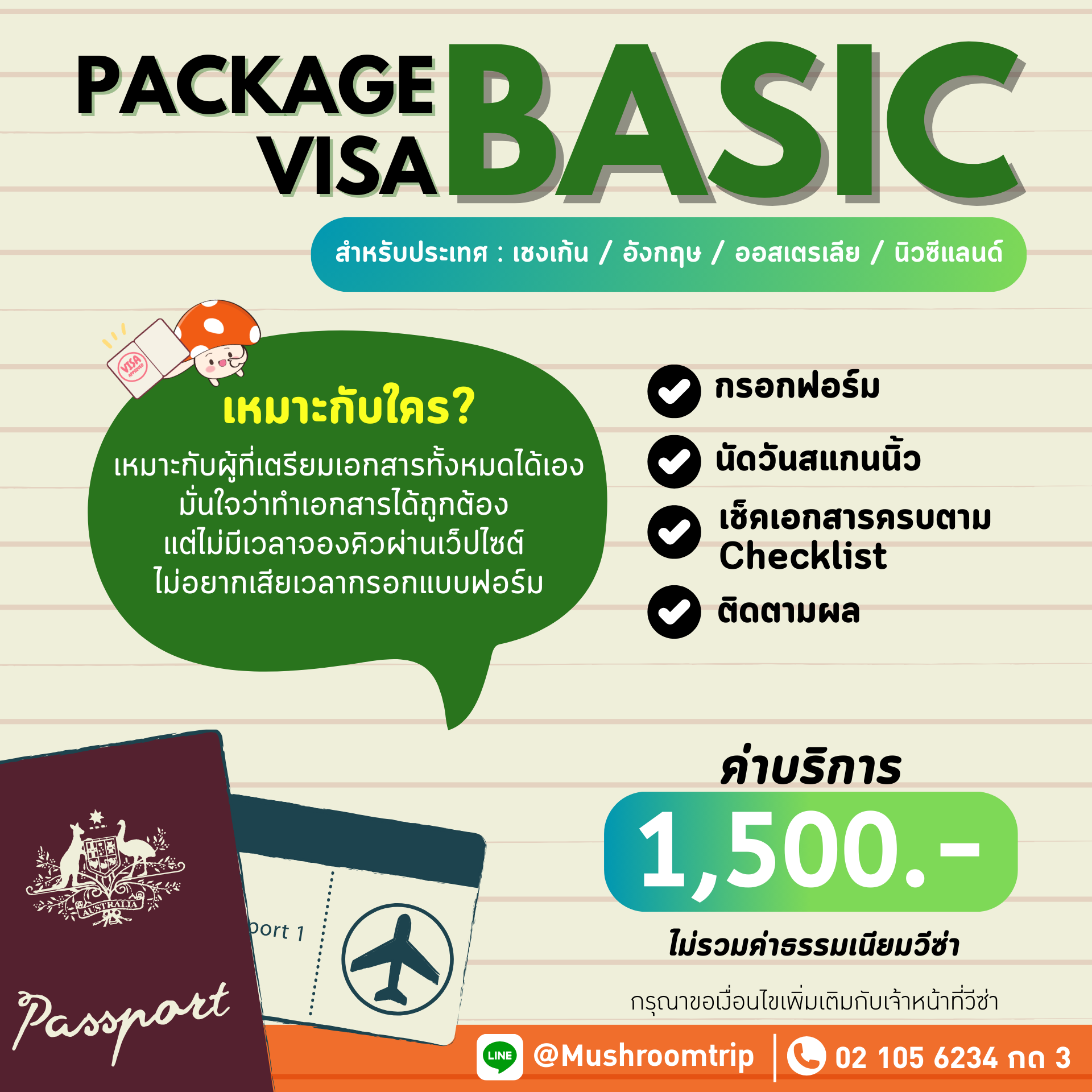 รับยื่นวีซ่า, บริการวีซ่า ท่องเที่ยวและธุรกิจ